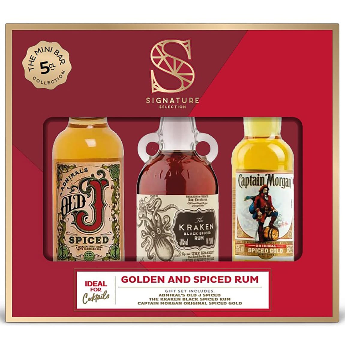 Premium Golden & Spiced Rum Gift Set – 3 Mini Bottles – Jolafunbs