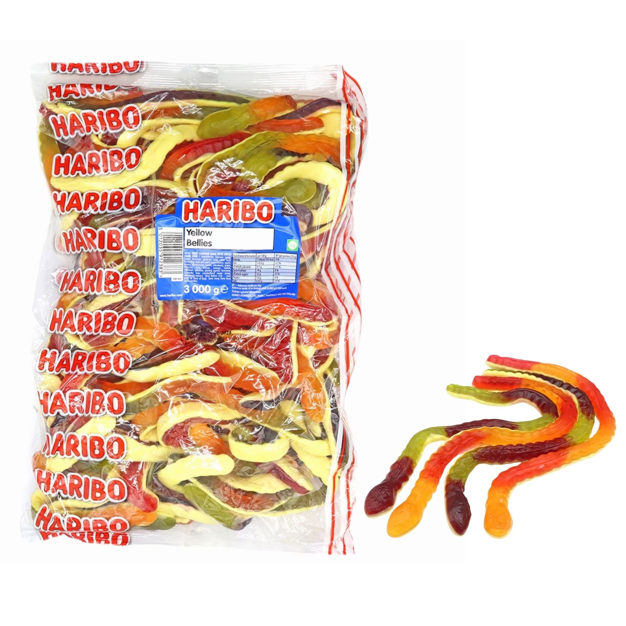 Haribo Yellow Bellies 3kg – Fruit Flavour Foam & Gums Bulk Bag – Jolafunbs