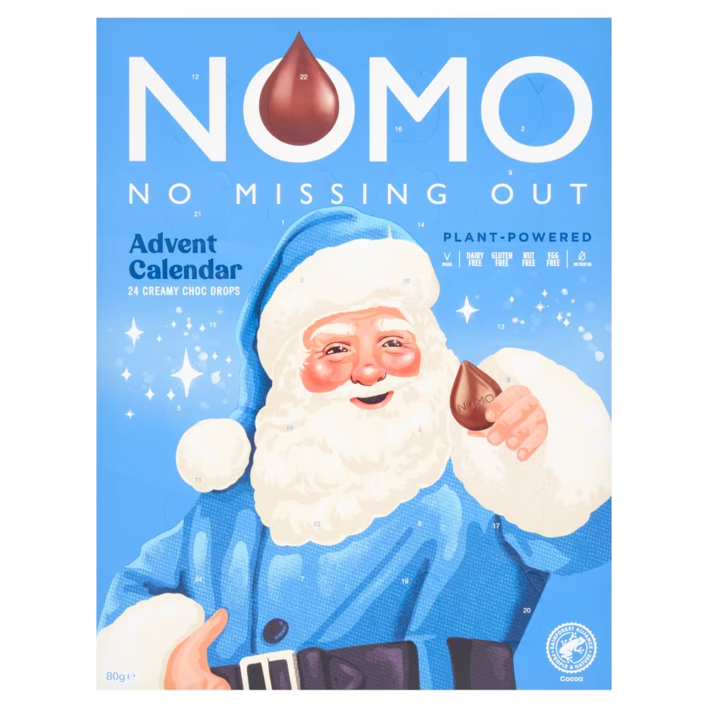 NOMO 70g Creamy Choc Advent Calendar – Dairy-Free & Vegan – Jolafunbs
