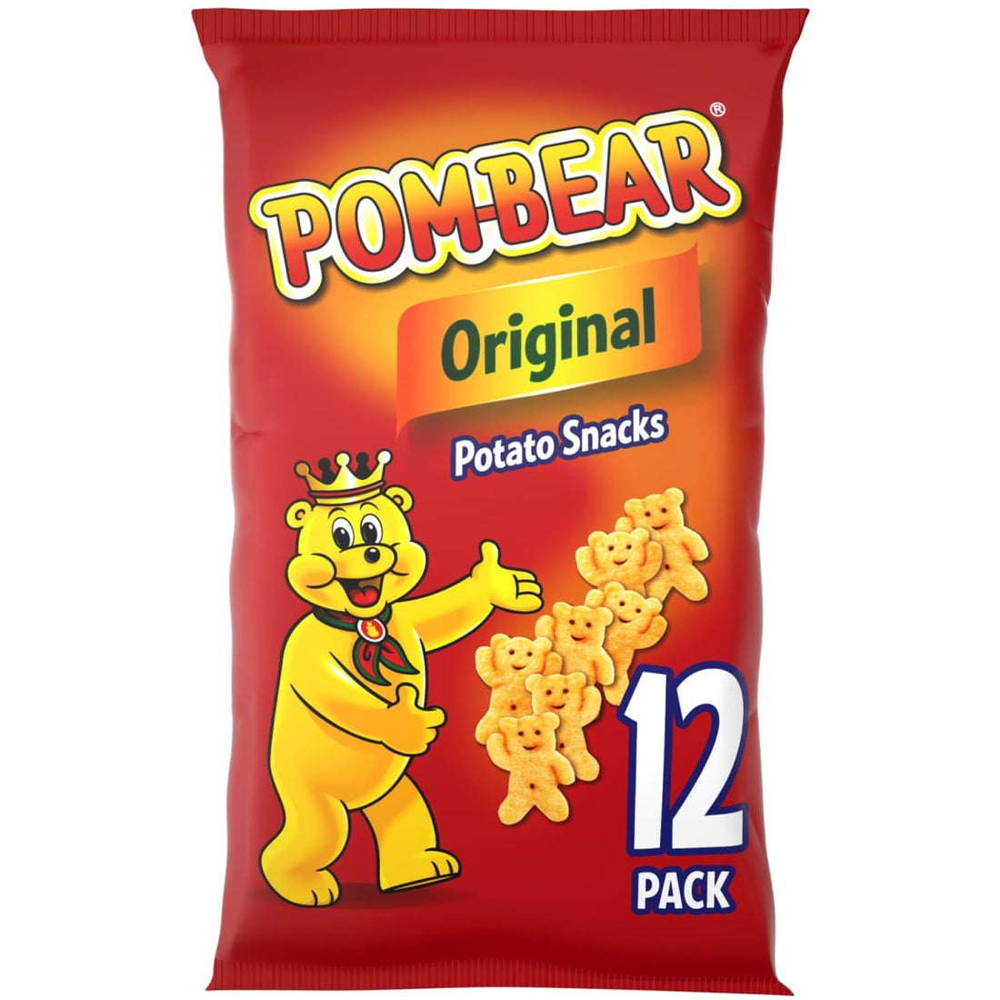 Pom-Bear Ready Salted Potato Crisps 12 Pack – Light Snack – Jolafunbs