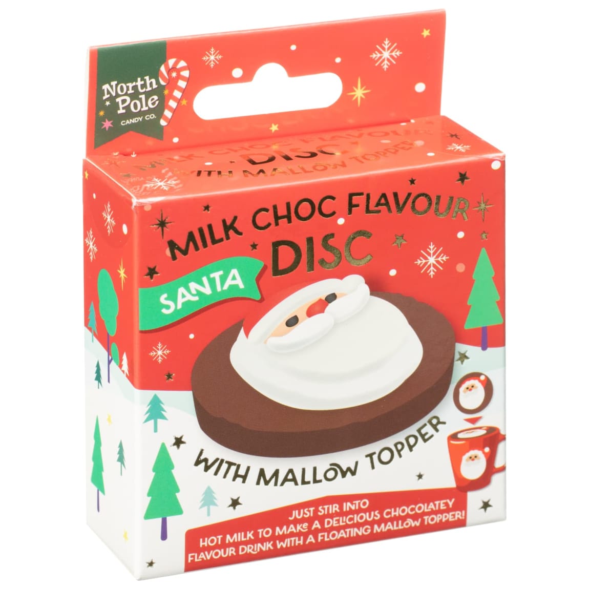 Santa Hot Chocolate Disc with Mallow Topper – Festive Christmas Treat ...