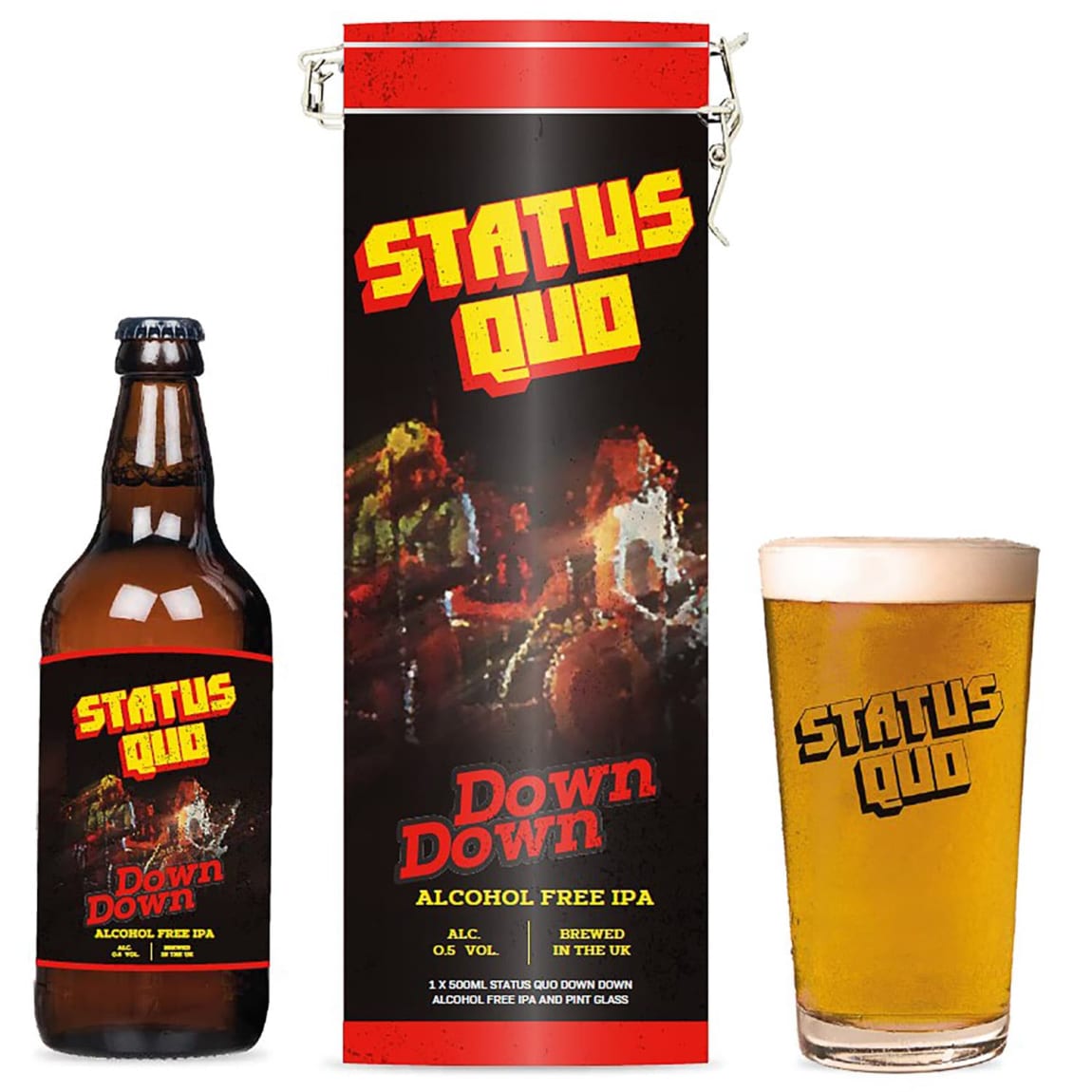 Status Quo Alcohol Free Beer & Glass Tin – Rock Legends IPA Gift ...
